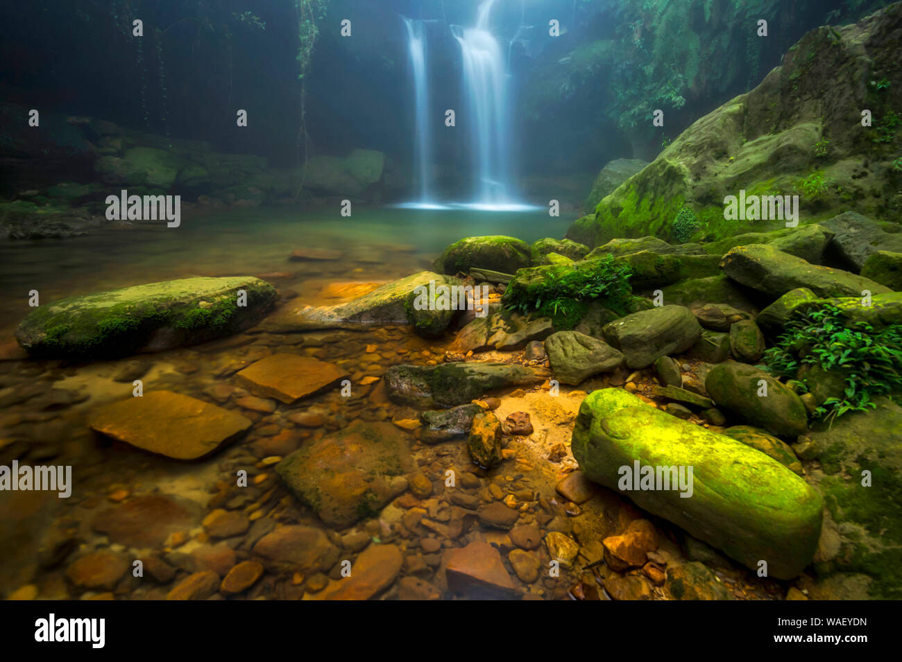 Asdad falls in Laitmawsiang the garden of caves, Meghalaya, India Stock ...