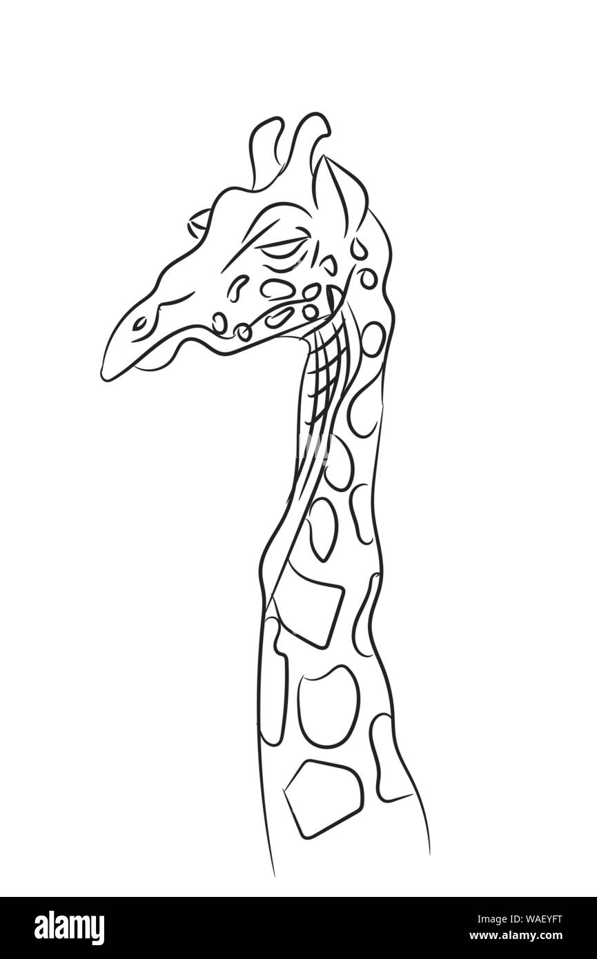 Giraffe one line drawing hi-res stock photography and images - Alamy