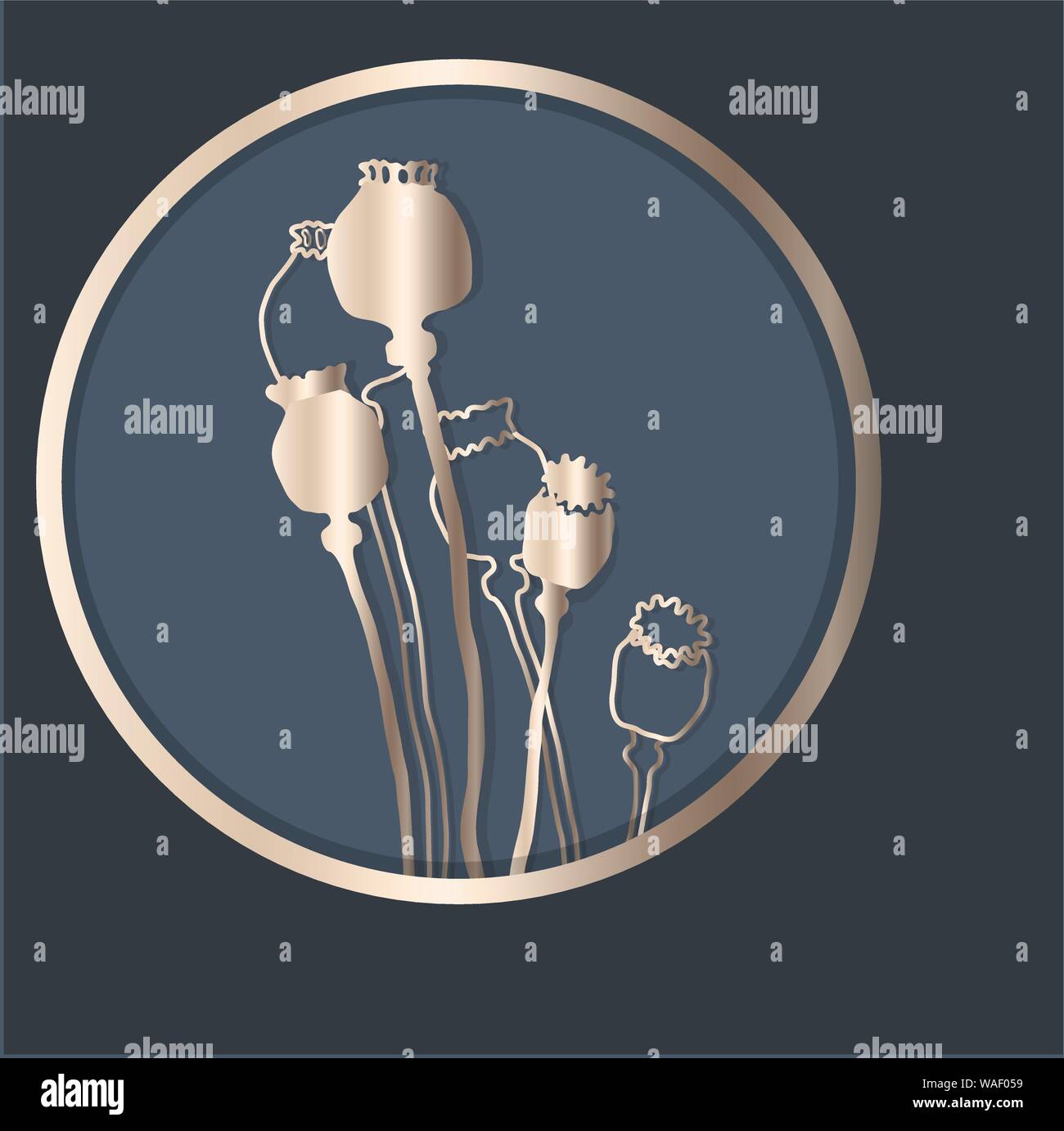 vector illustration of plants with a metal texture, can be used as a ...