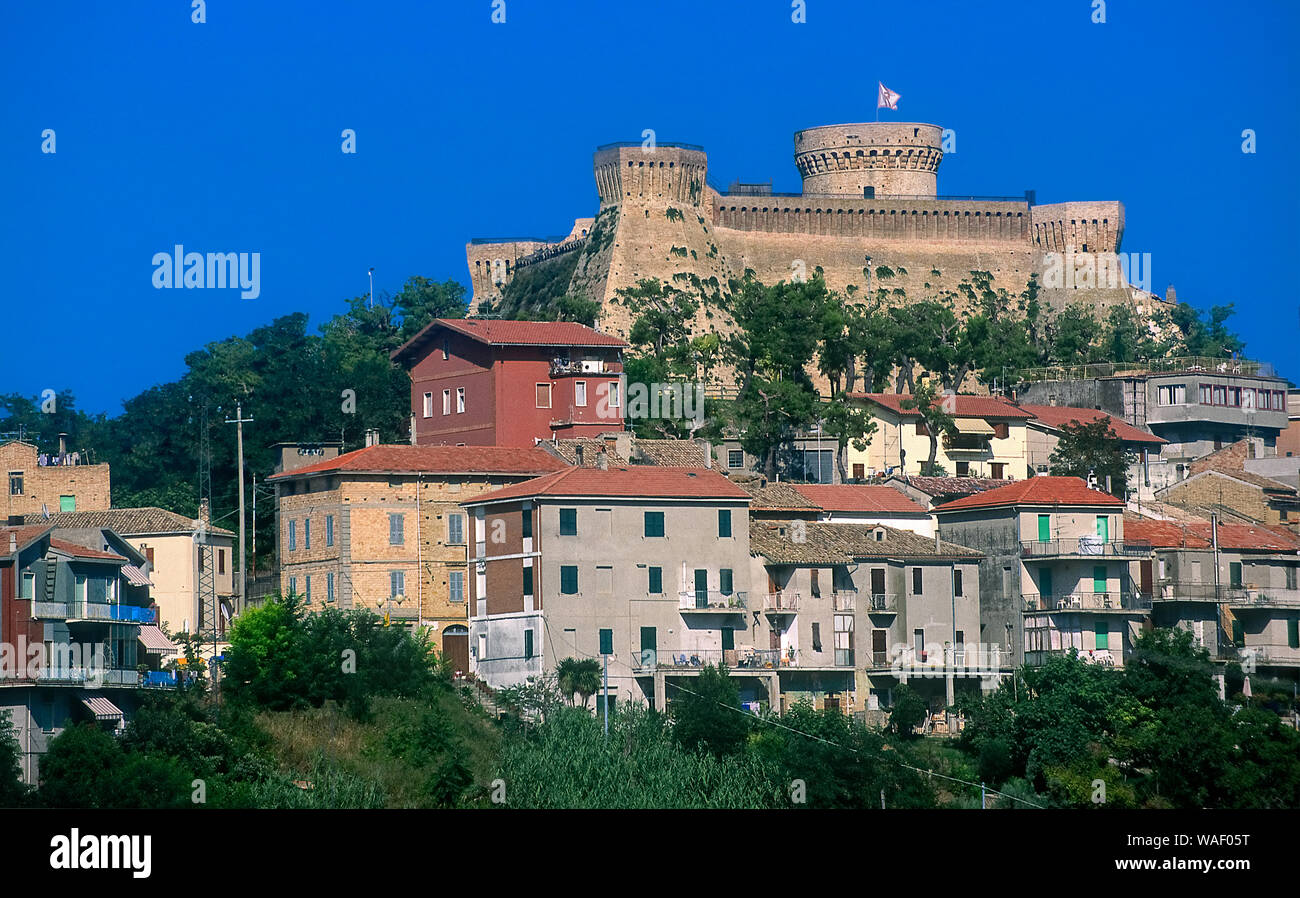 Italy Marche Acquaviva Picena View with Fortress Stock Photo - Alamy