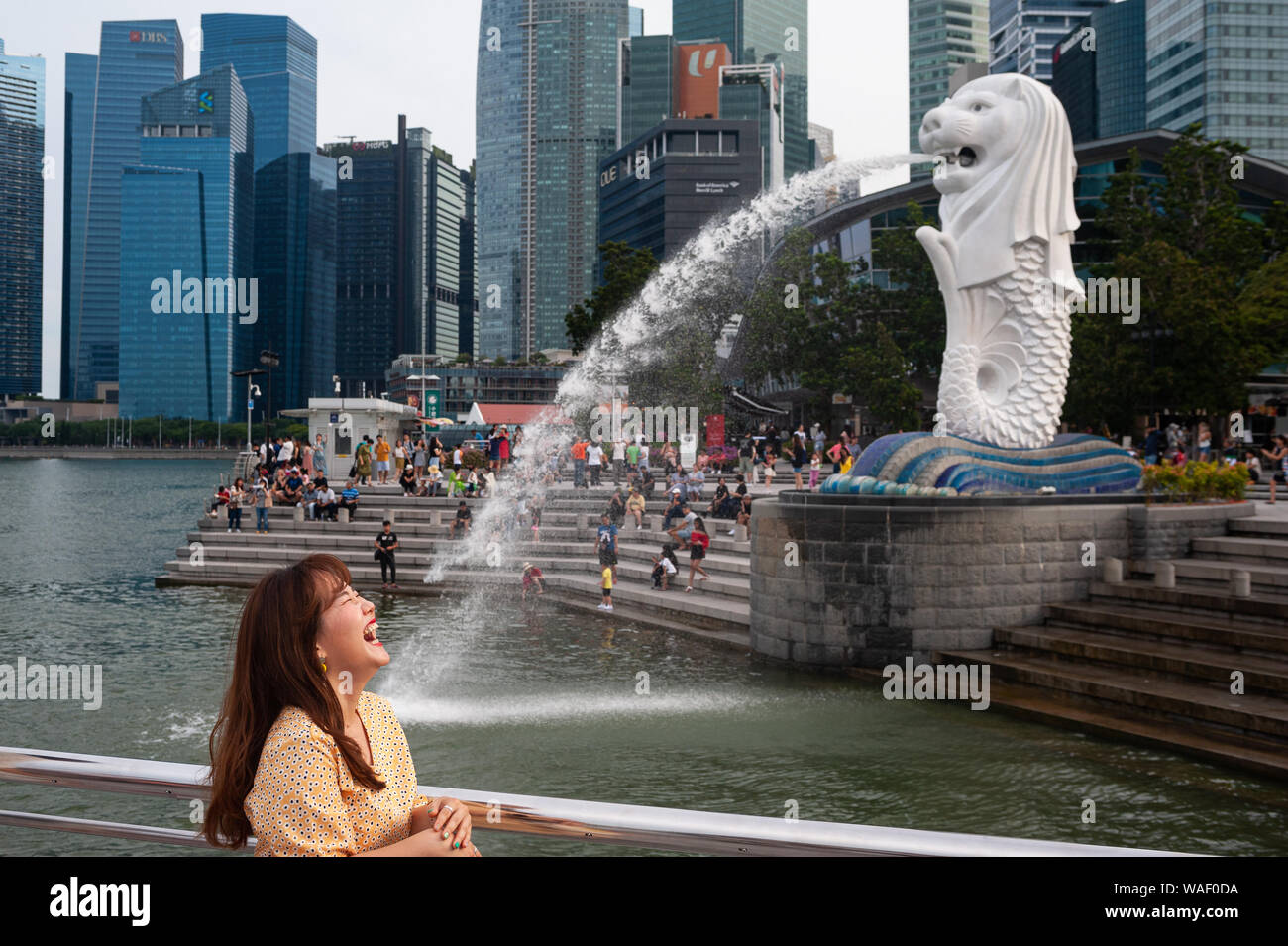 Merlion in singapore mouth singapore hi-res stock photography and ...