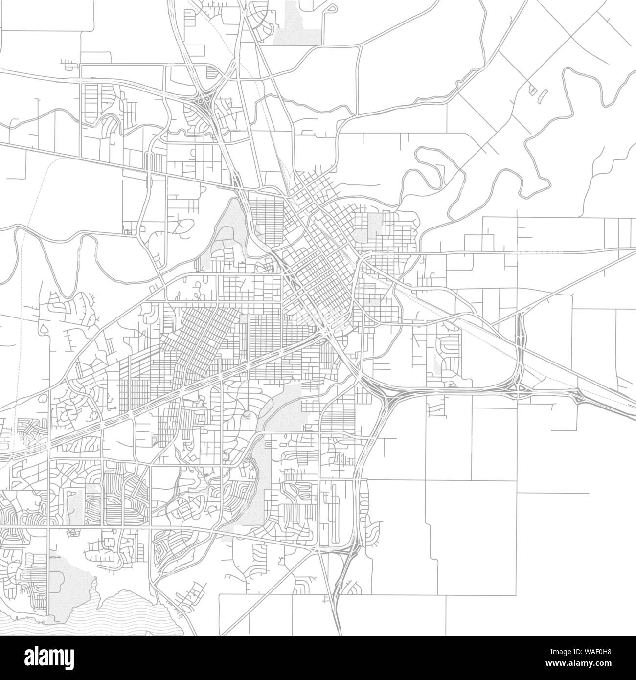 Wichita Falls, Texas, USA, bright outlined vector map with bigger and ...