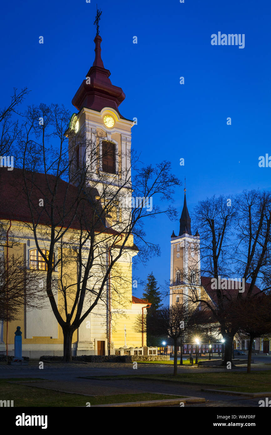 Classicistic Roman Catholic and Calvinist churches in the town of ...