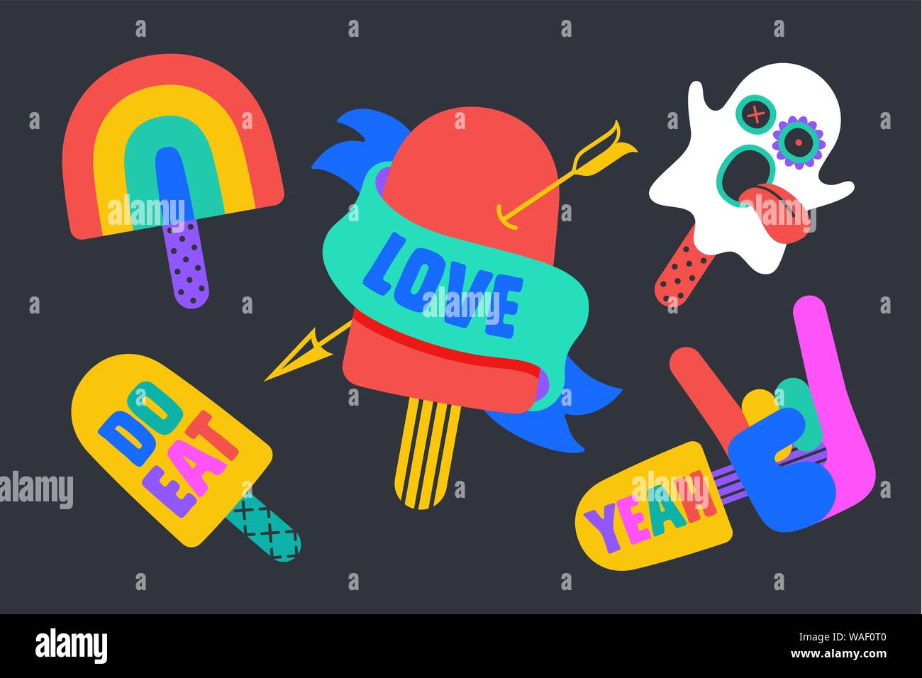 Rainbow ice cream cone Stock Vector Images - Alamy