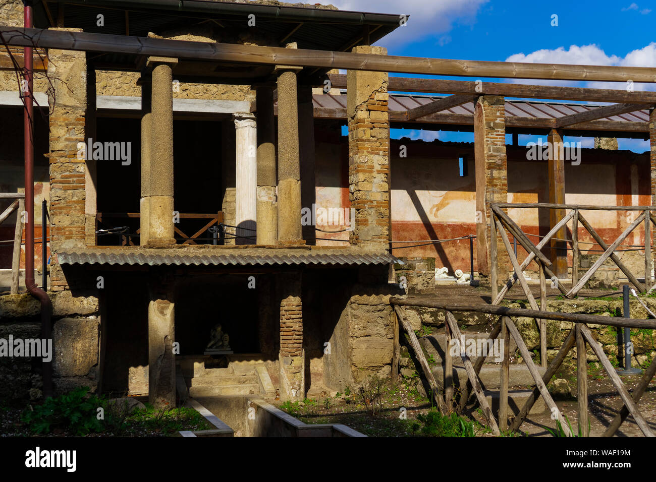 Pompeii, Italy House of Octavius Quartio with colonnade. Detail of ...