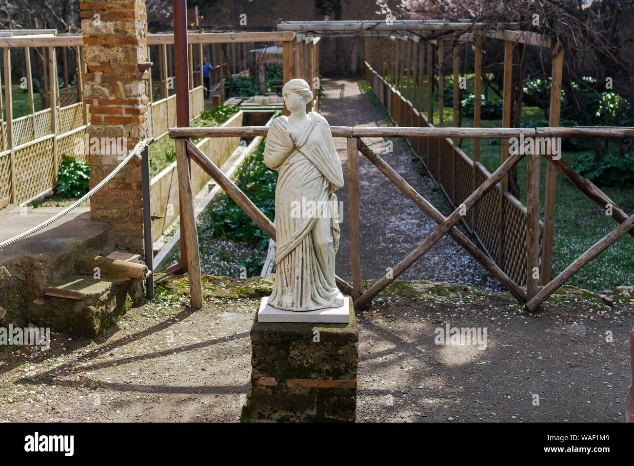 Pompeii, Italy Casa di Octavius Quartio. Muse statue on the garden of ...