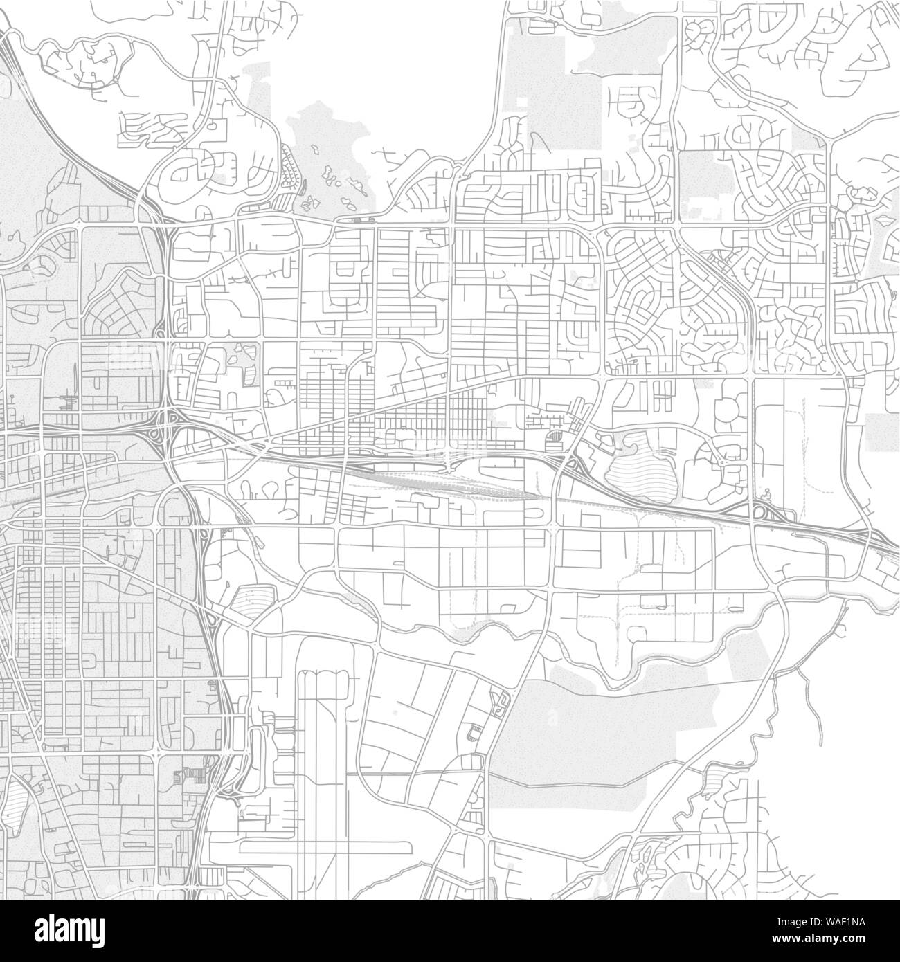 Sparks, Nevada, USA, bright outlined vector map with bigger and minor ...