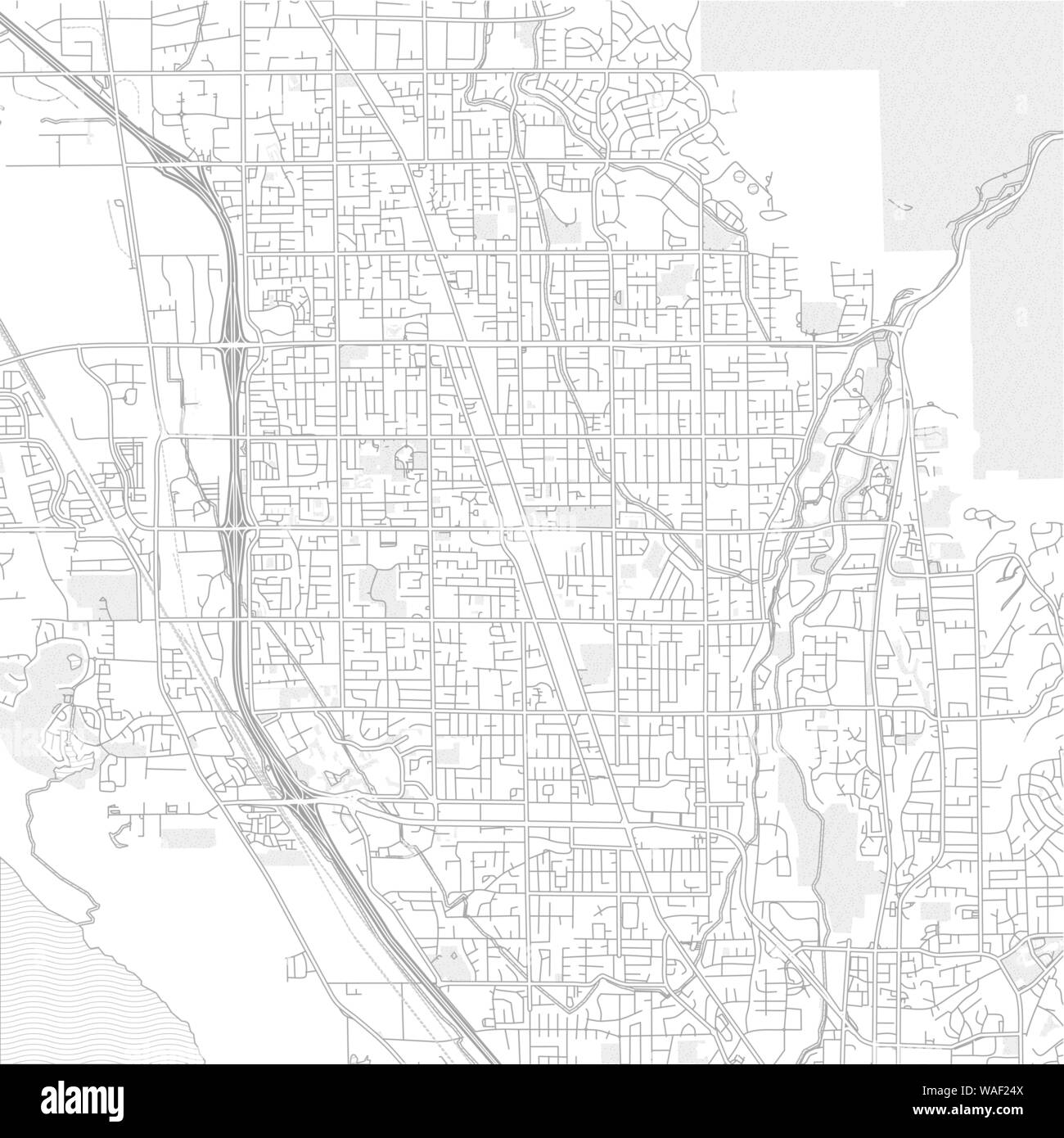 Orem, Utah, USA, bright outlined vector map with bigger and minor roads ...