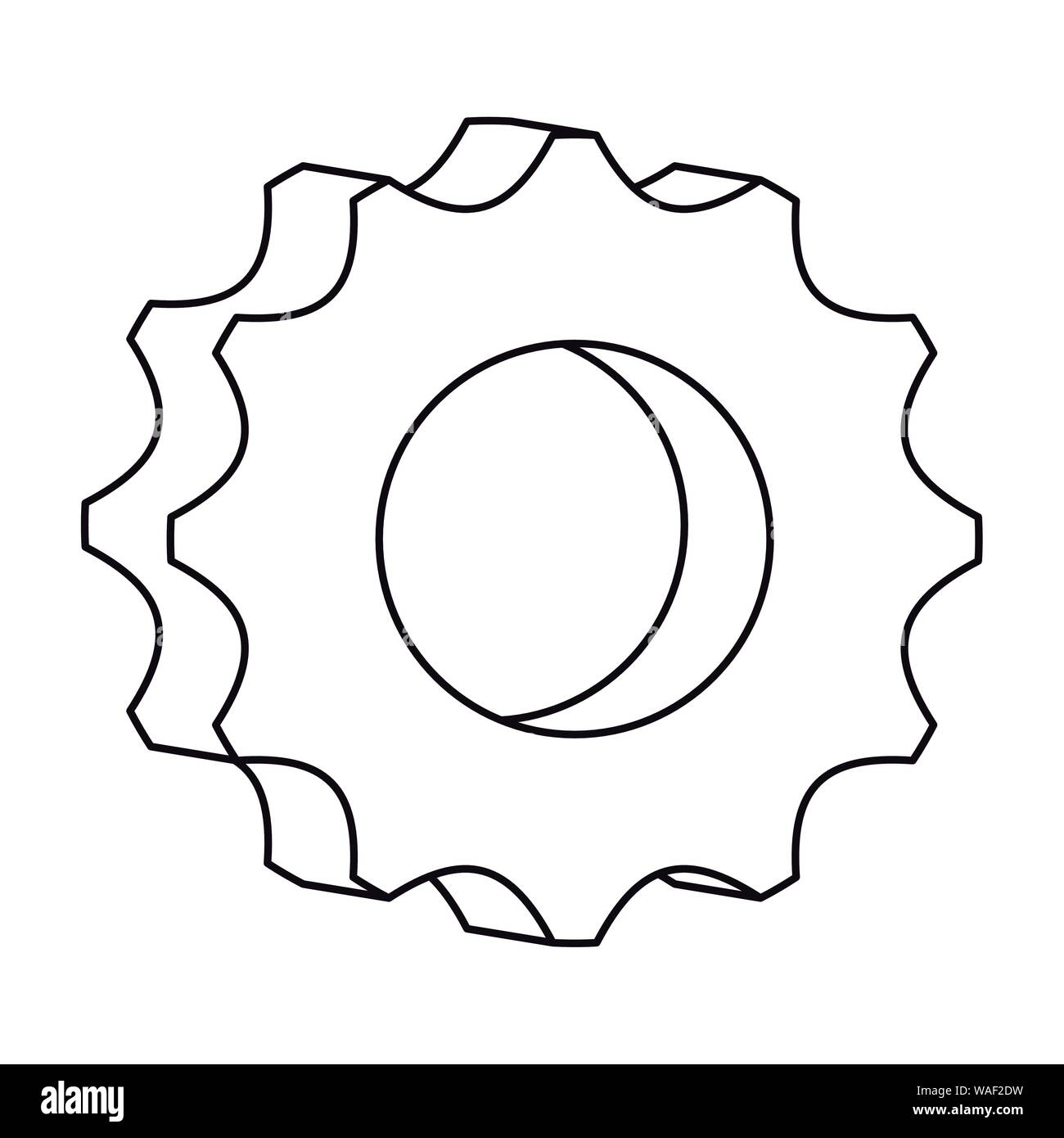 gear cogwheel icon on white background vector illustration linear Stock ...