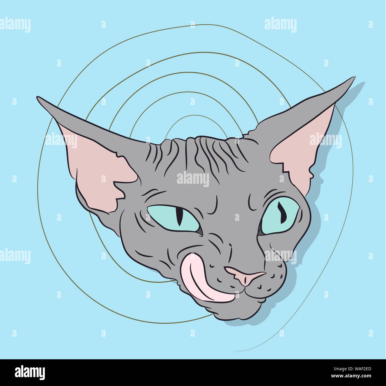 vector illustration, portrait of a cat, bright background, vector Stock ...