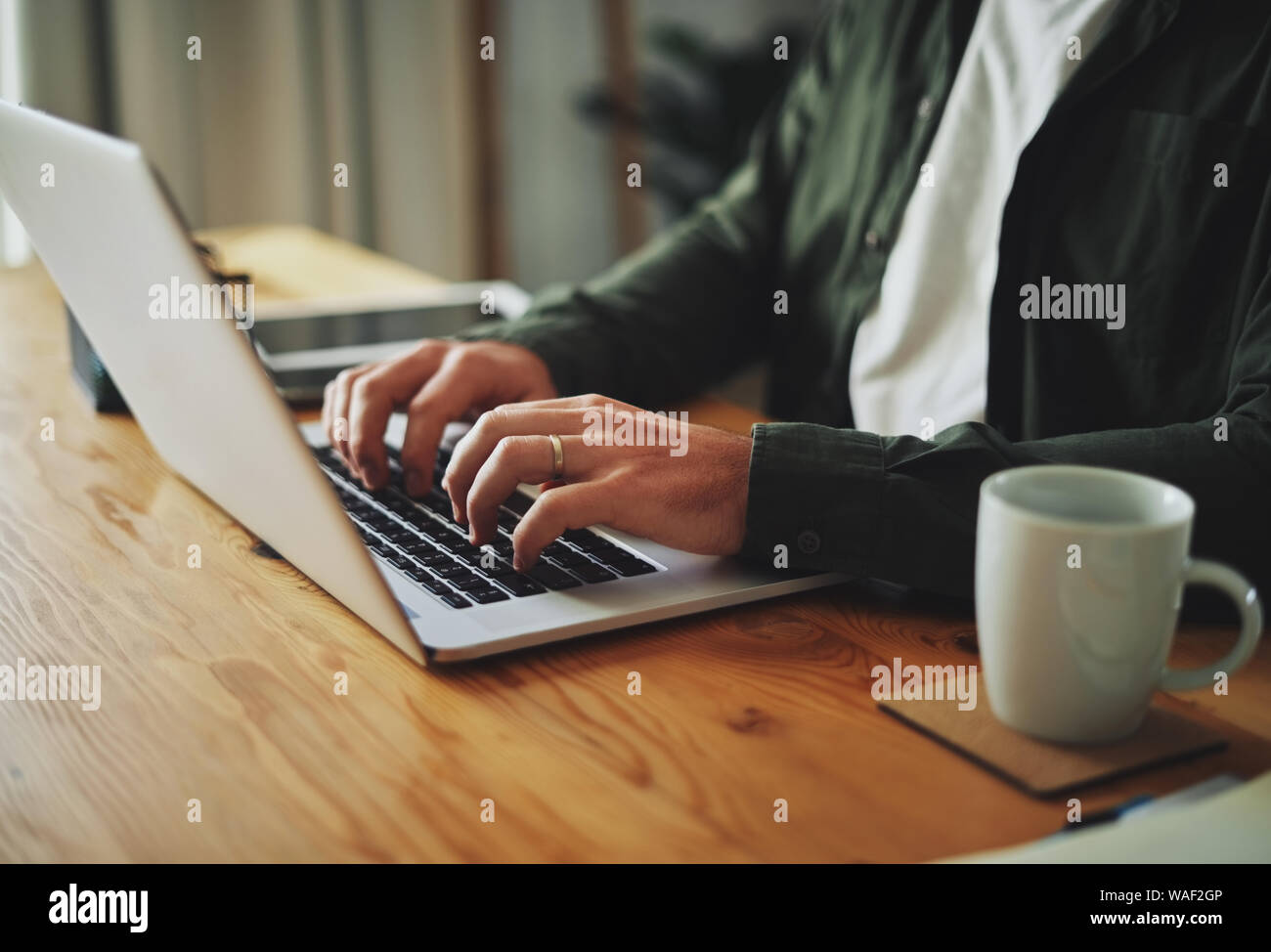 Hand man typing hi-res stock photography and images - Alamy