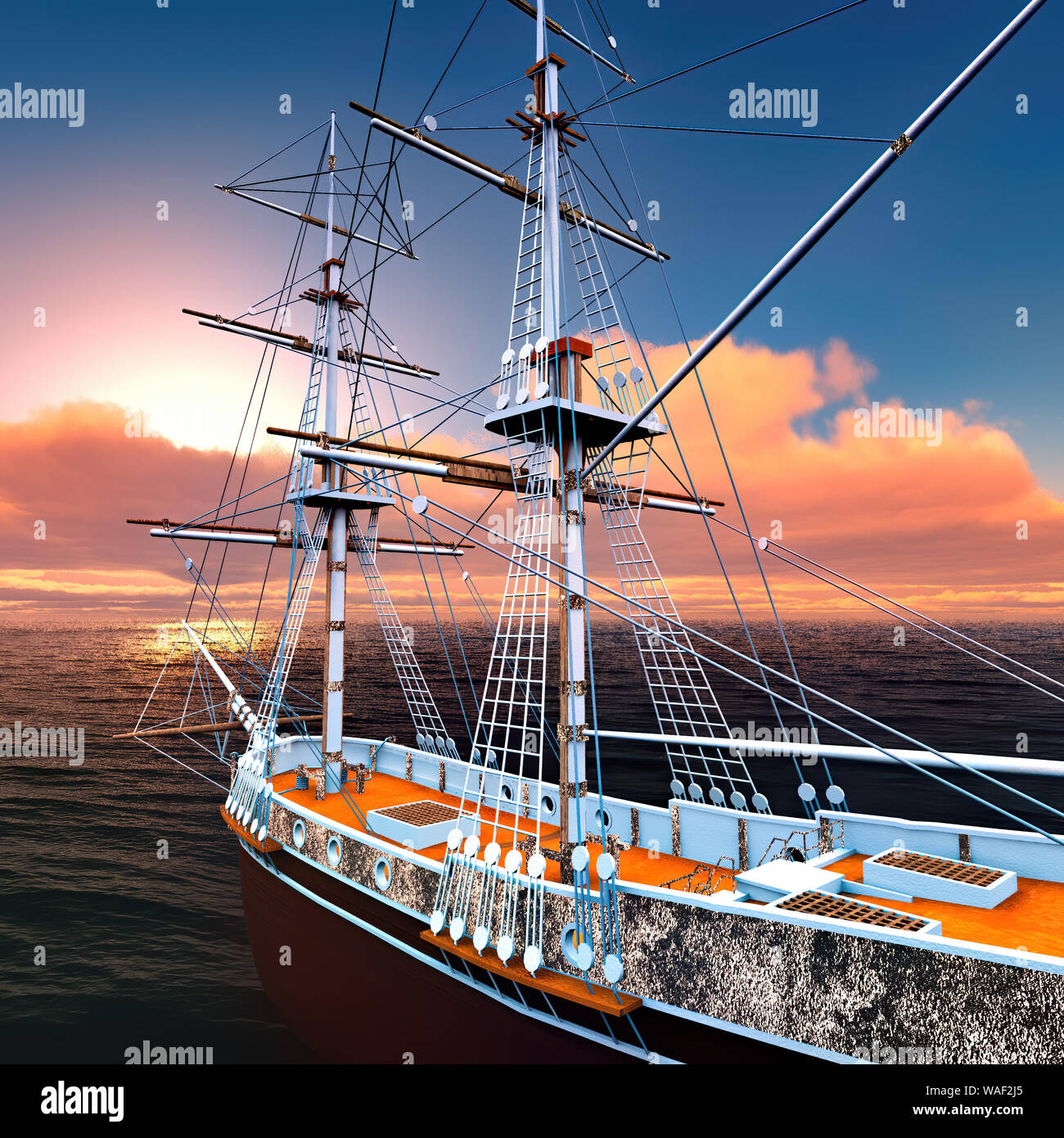 Old sail ship 18th century hi-res stock photography and images - Alamy
