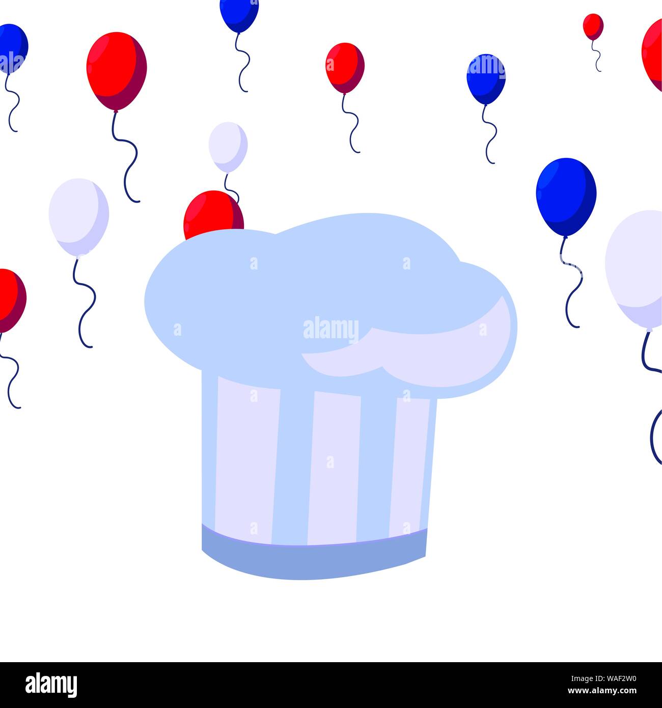 happy labor day - chef hat balloons celebration vector illustration ...