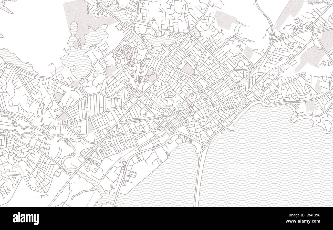 Lynn, Massachusetts, USA, bright outlined vector map with bigger and ...