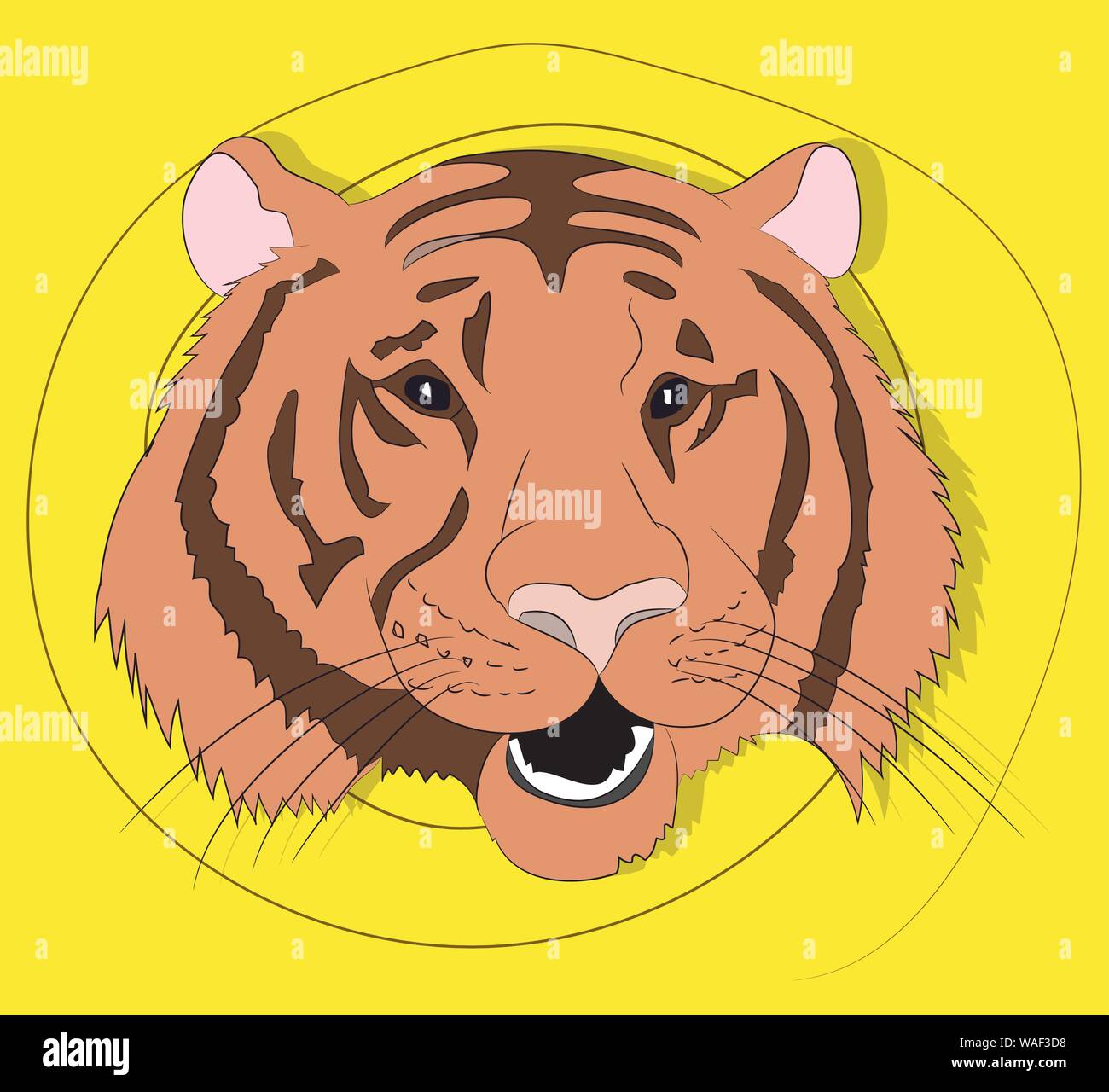 portrait of a tiger on a background, vector Stock Vector Image & Art ...