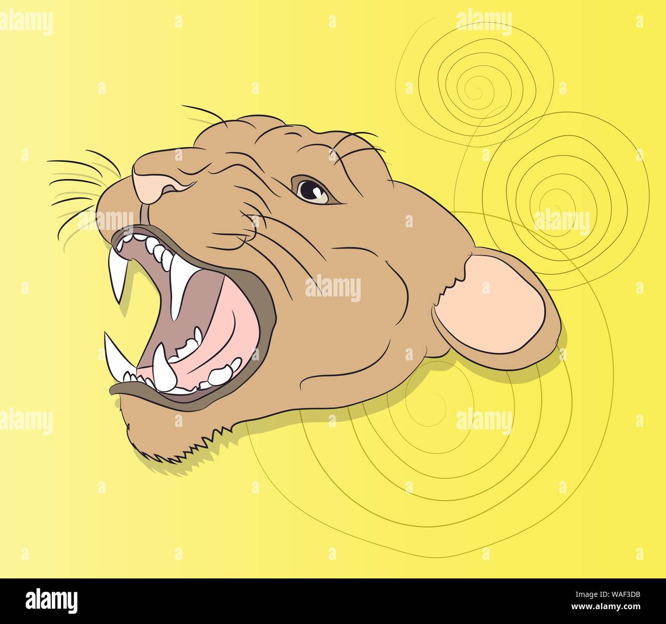 lioness portrait vector illustration, vector, color background Stock ...