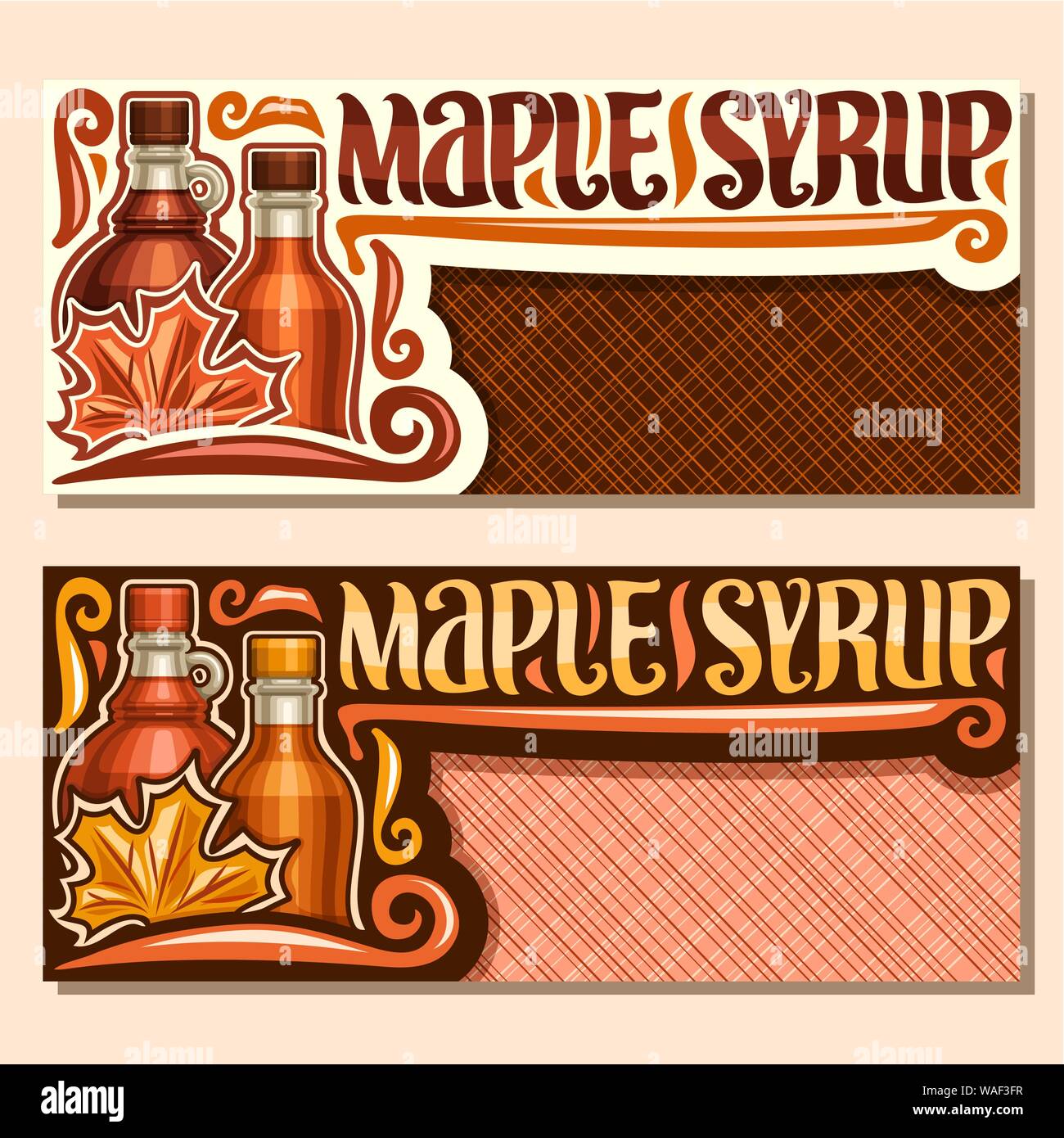 Vector banners for Maple Syrup with copy space, brochure with 2 ...