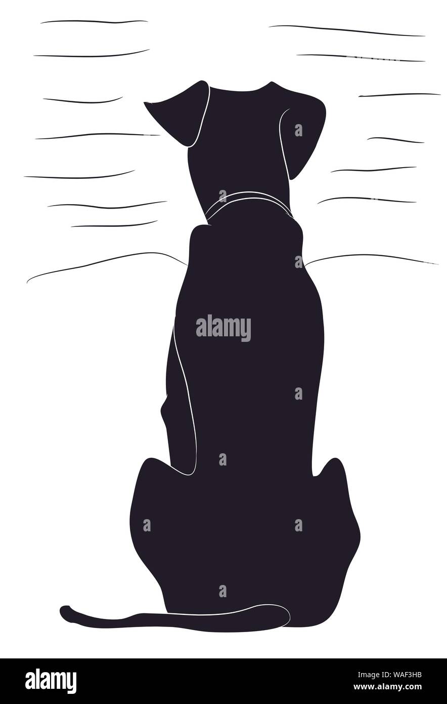Sitting Dog Silhouette Vector
