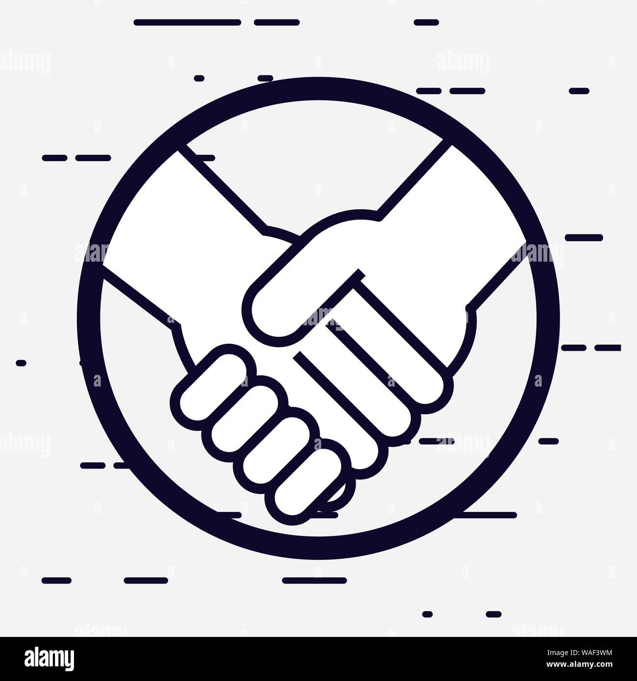 handshake icon flat design linear vector illustration Stock Vector ...