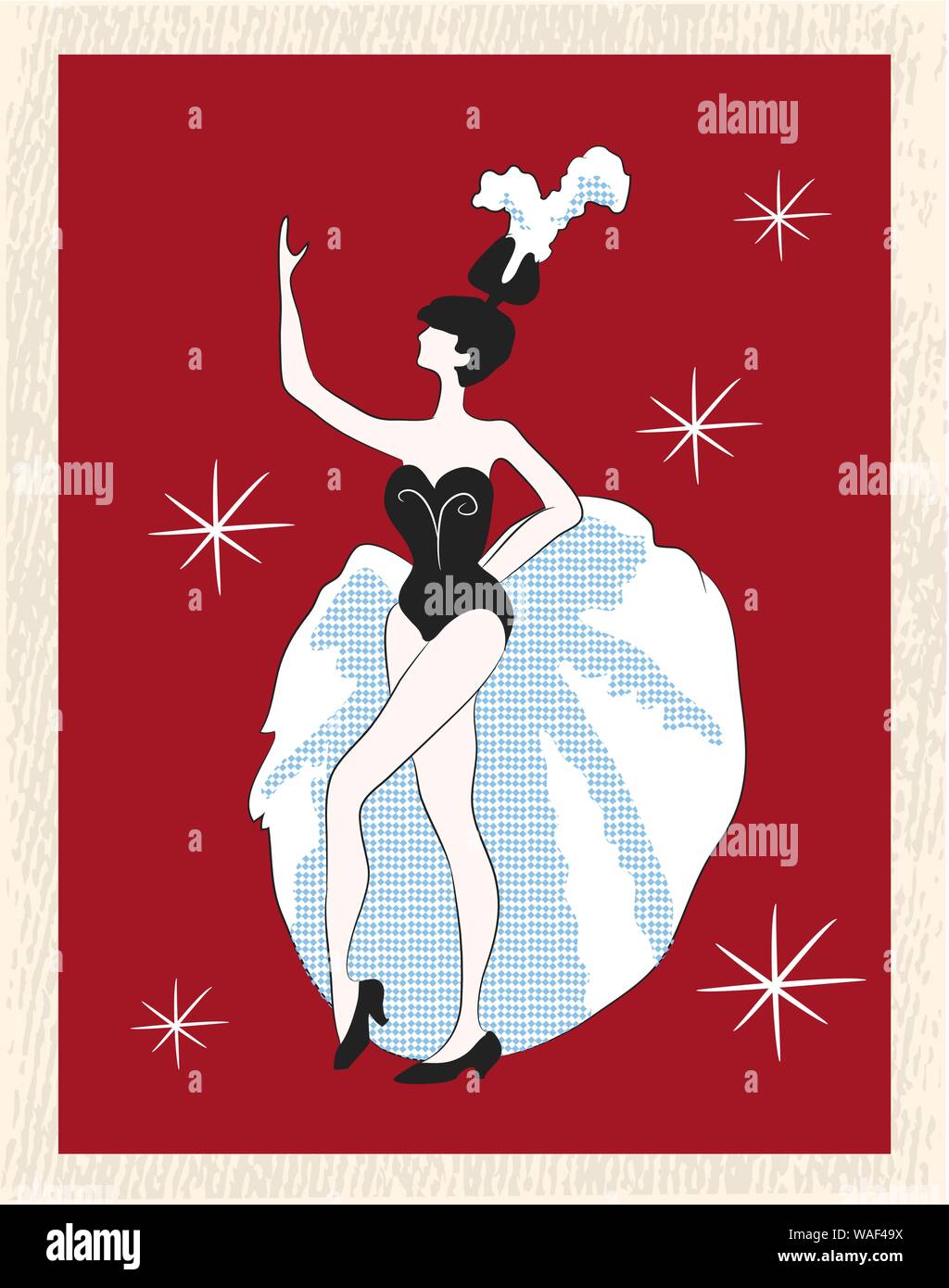 vector illustration of a dancer retro greeting card, vector Stock ...