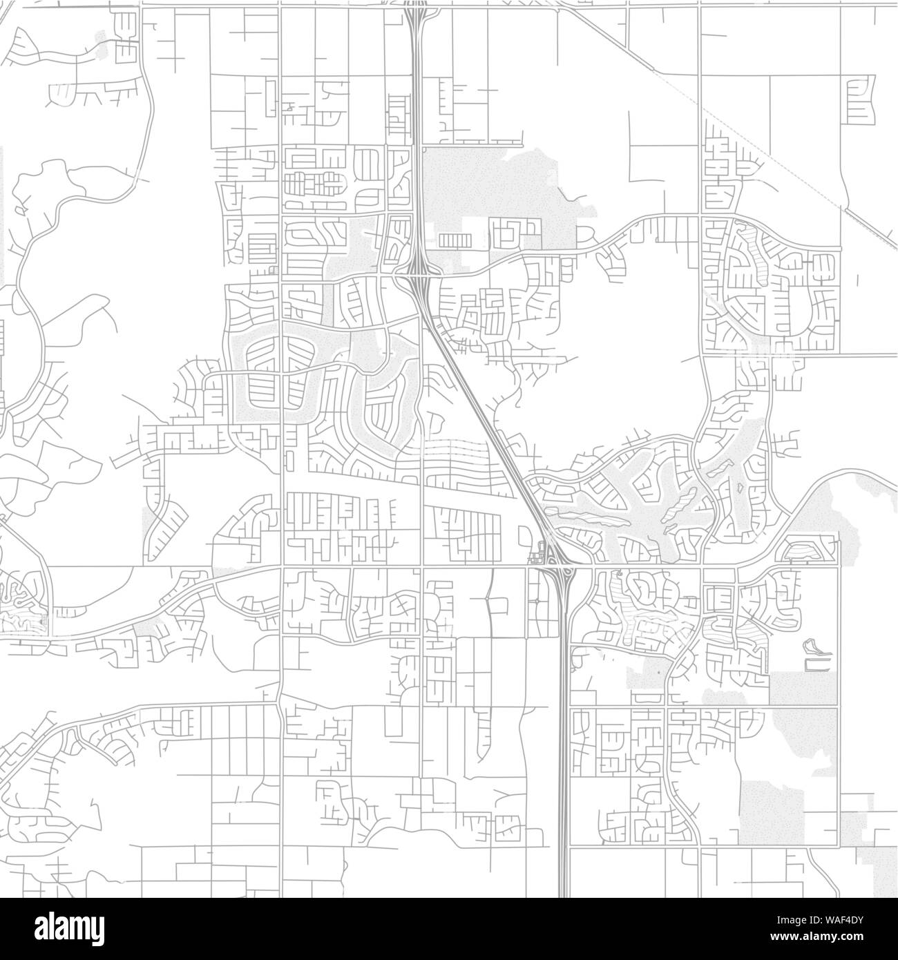 Menifee, California, USA, bright outlined vector map with bigger and ...