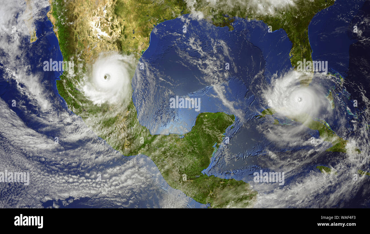 tropical hurricanes approaching America .Elements of this image ...