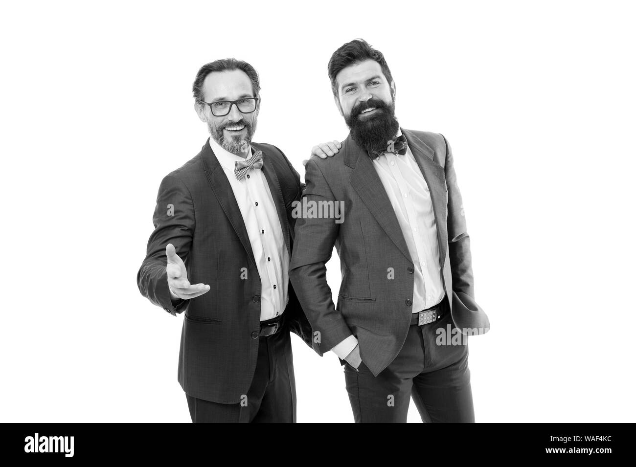 mature men have own business. partnership of manager men isolated on ...