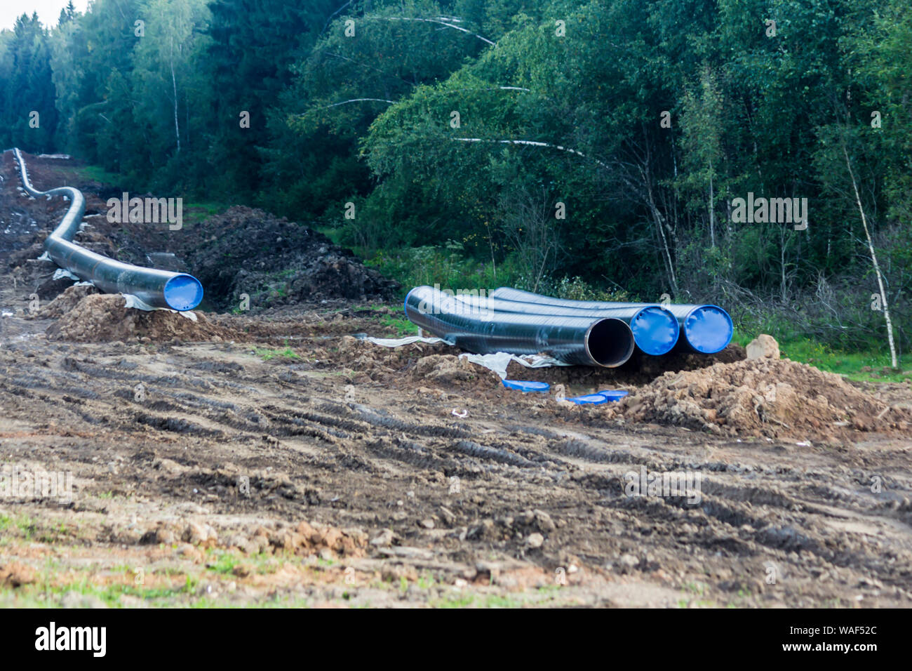 Reconstruction of the gas pipeline. Replacing old rusty pipes with new ...
