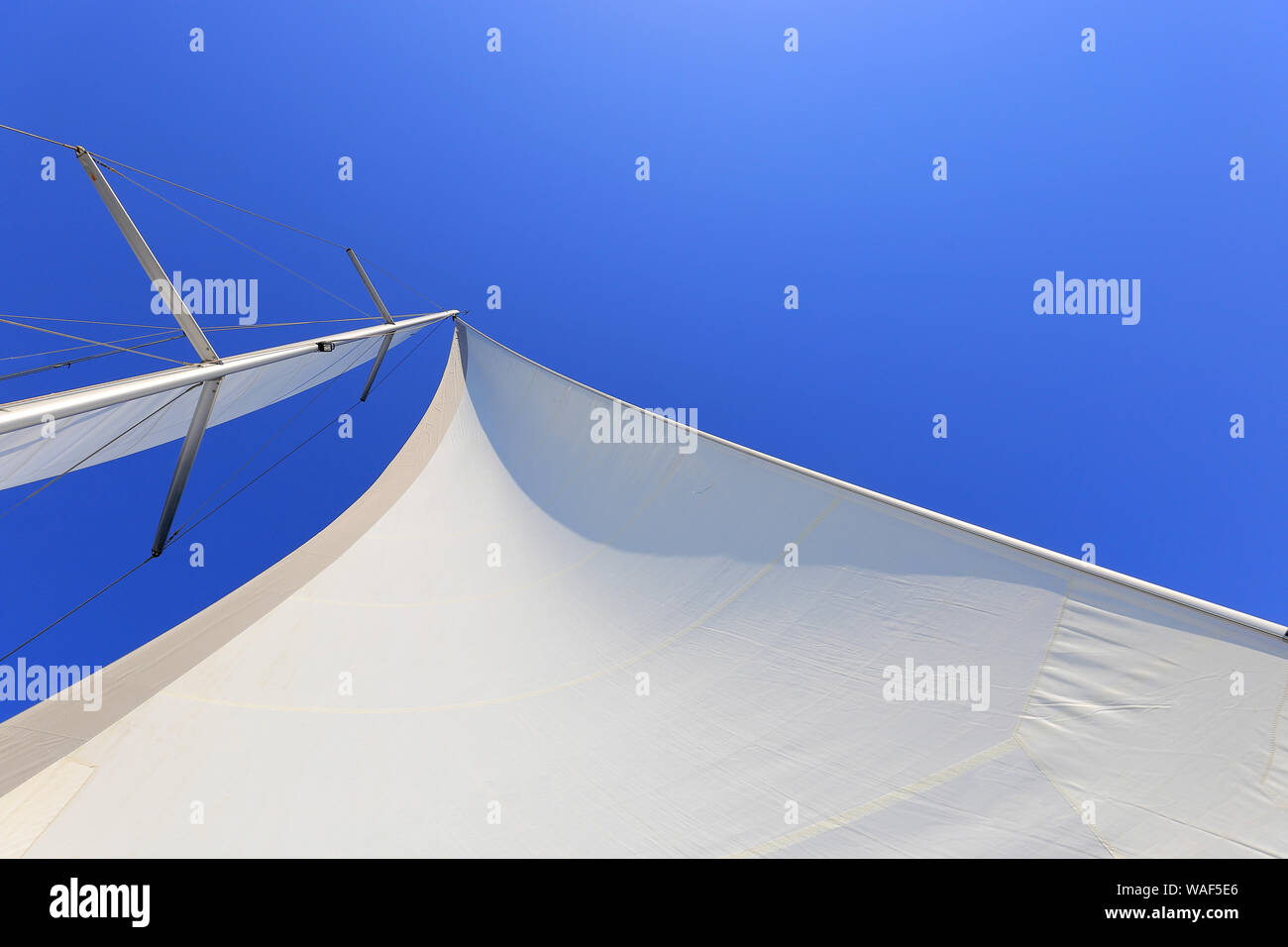 Sail sailing yacht. Yacht mast view Stock Photo - Alamy