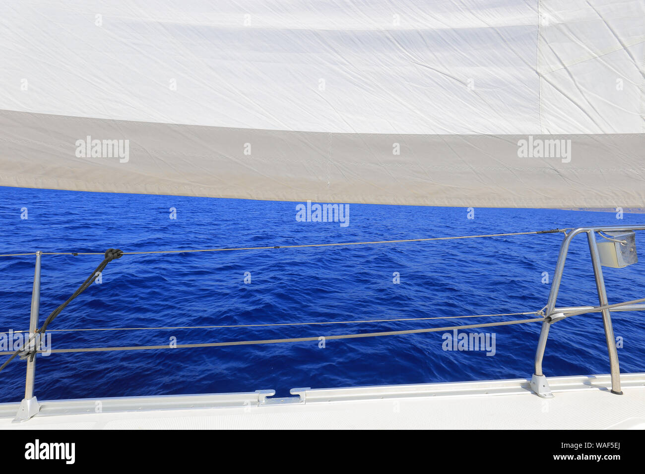 Sail sailing yacht. Open sea yacht, deck view Stock Photo - Alamy