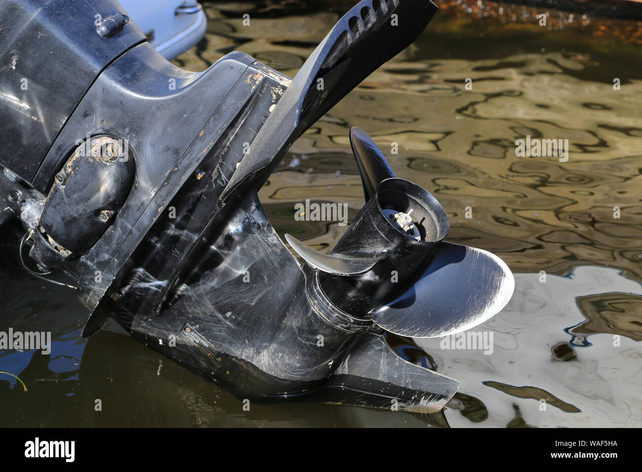 Motor boat screw close up. Engine propeller Stock Photo - Alamy