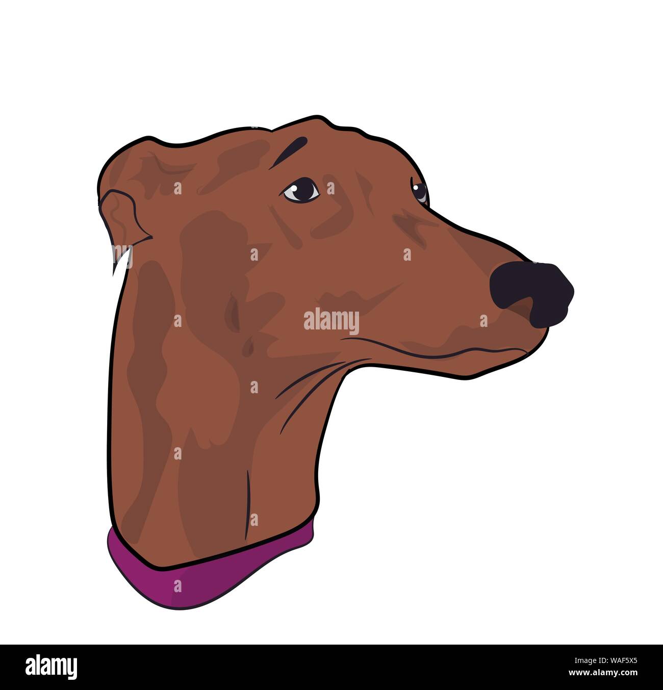 dog portrait profile, look down, vector Stock Vector Image & Art - Alamy