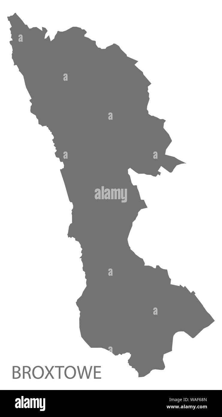 Broxtowe grey district map of East Midlands England UK Stock Vector ...
