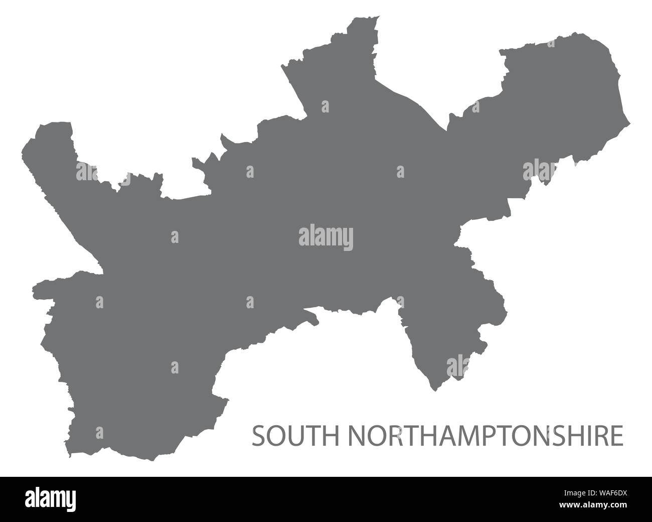 South Northamptonshire grey district map of East Midlands England UK ...