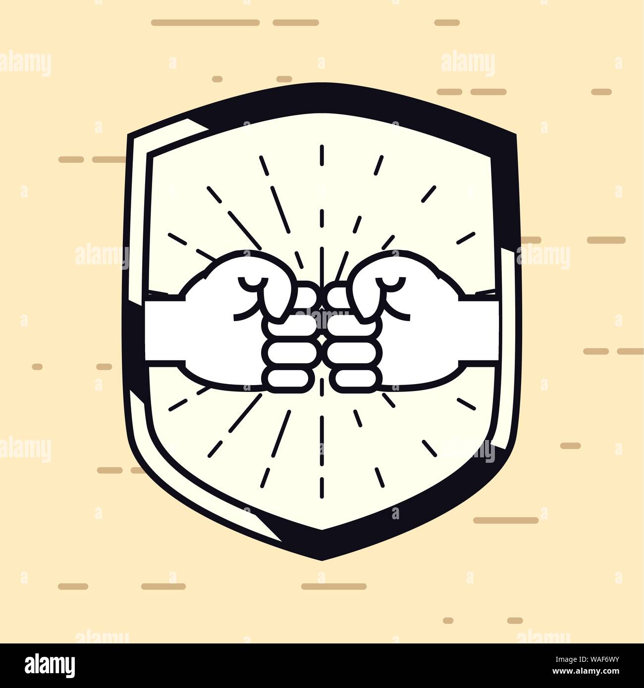 handshake hands fist flat design vector illustration Stock Vector Image ...