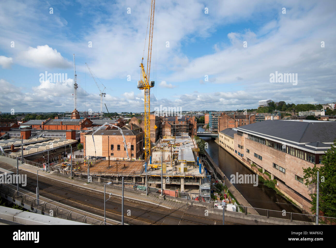 Construction in the South Side of Nottingham City Centre, captured from ...