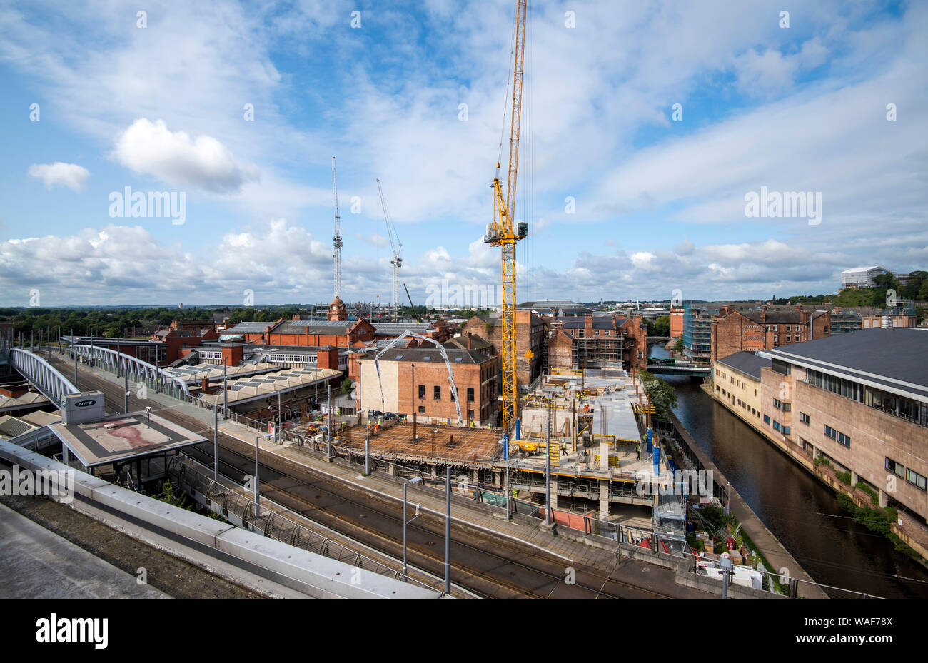 Construction in the South Side of Nottingham City Centre, captured from ...