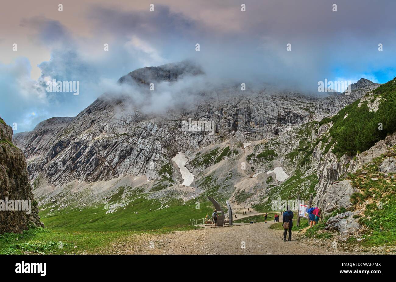 Garmisch-Partenkirchen, Germany, August 8., 2019: Entrance to a large ...