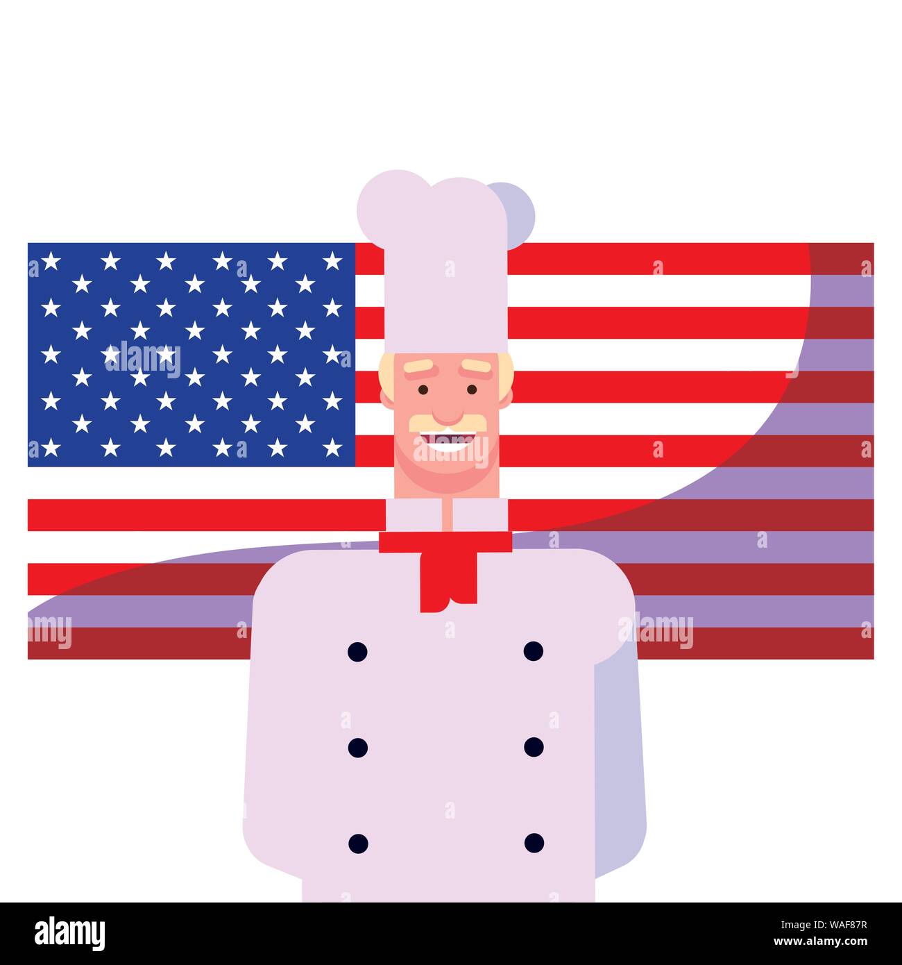 happy labor day - chef american flag vector illustration Stock Vector ...