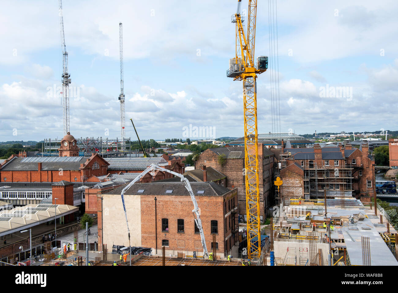 Construction in the South Side of Nottingham City Centre, captured from ...