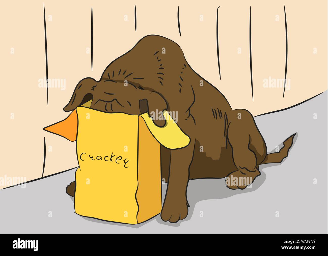the dog eats out of the box illustration Stock Vector Image & Art - Alamy