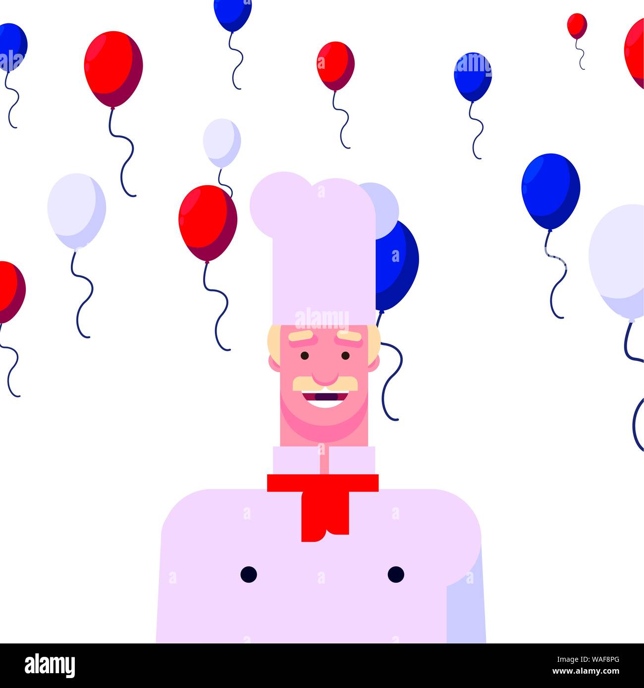 happy labor day - chef balloons celebration vector illustration Stock ...