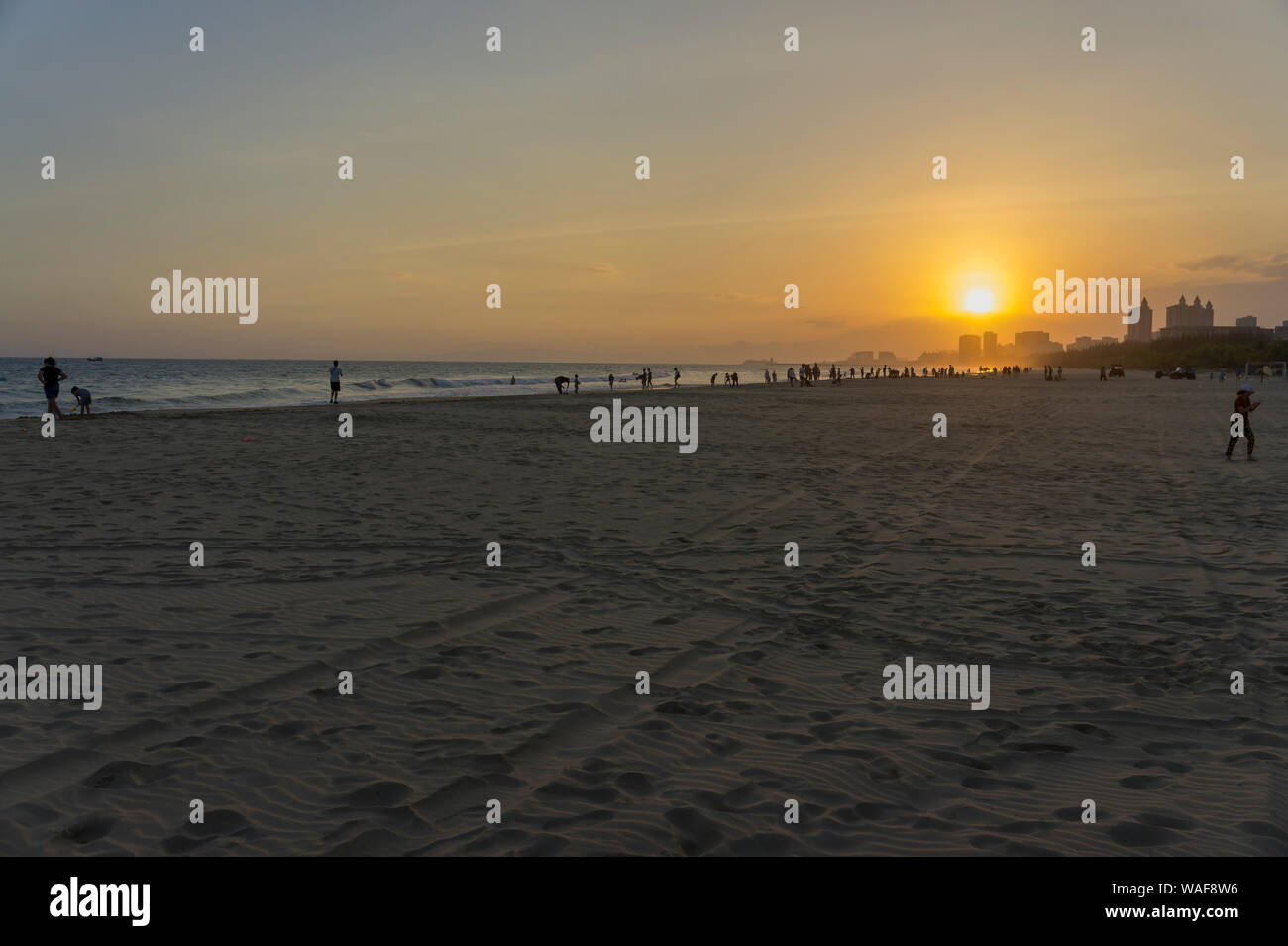 sunset on the coast of the south china sea linshui clean water bay in ...