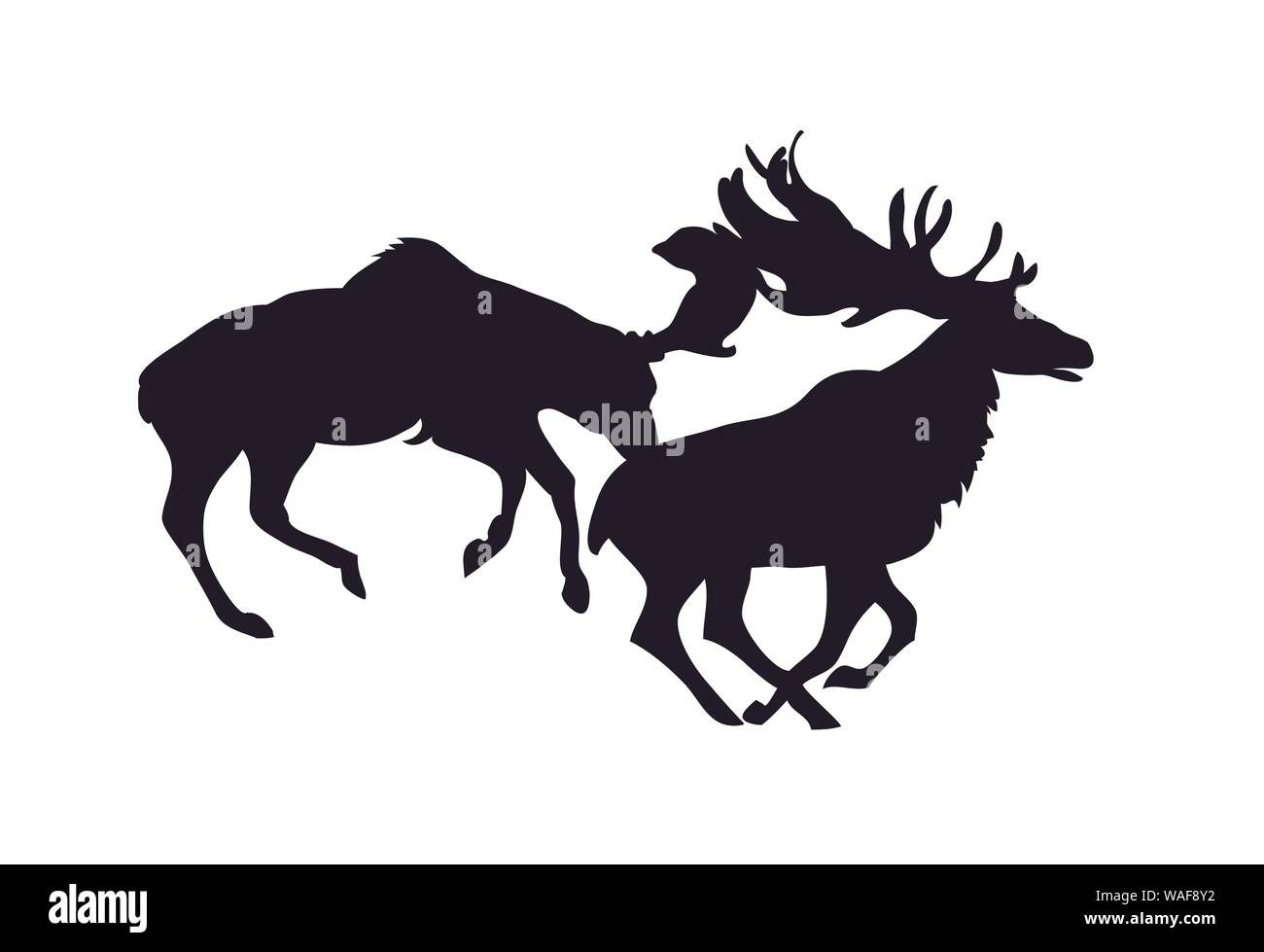 Deer Fighting Silhouettes Unique Elk Silhouette, Elk Wildlife Wall