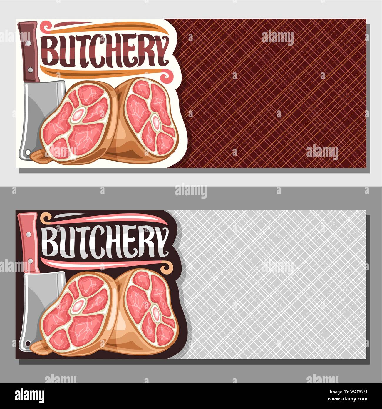 Vector banners for Butchery with copy space, design sign board with ...
