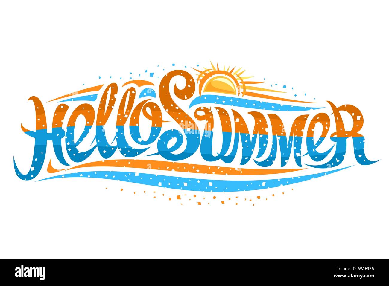 Vector lettering Hello Summer, banner with creative elegant calligraphy ...