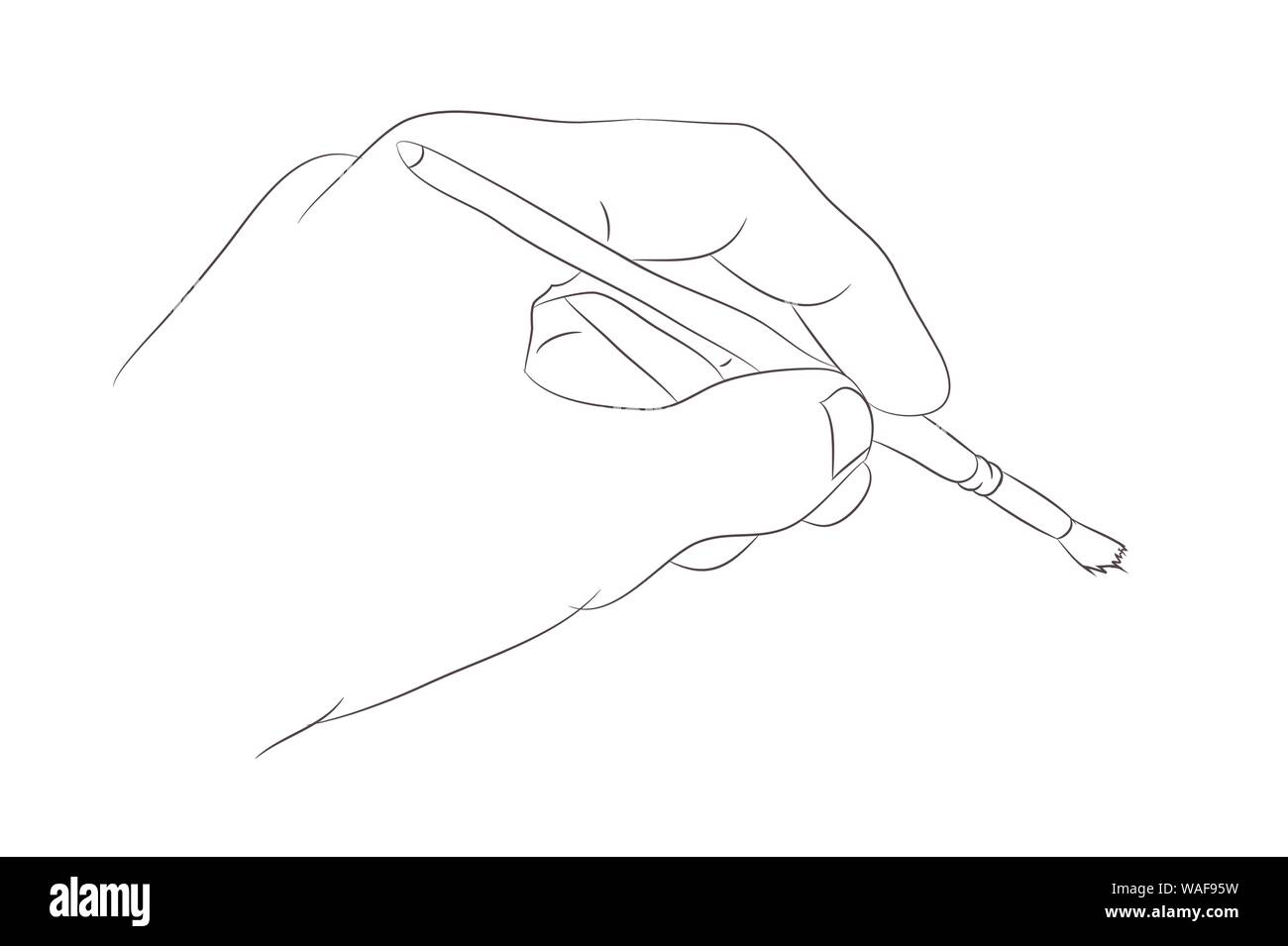 human hand drawing lines, vector, white background Stock Vector Image ...