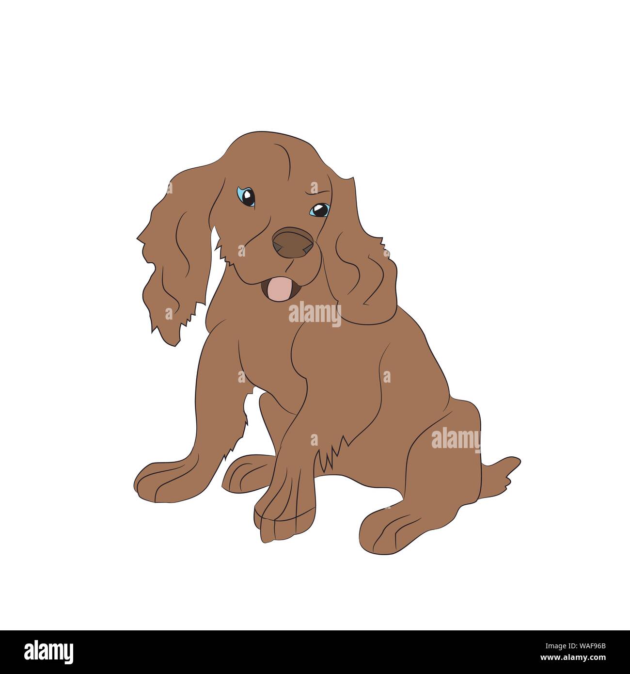 dog sitting color pattern, vector, white background Stock Vector Image ...