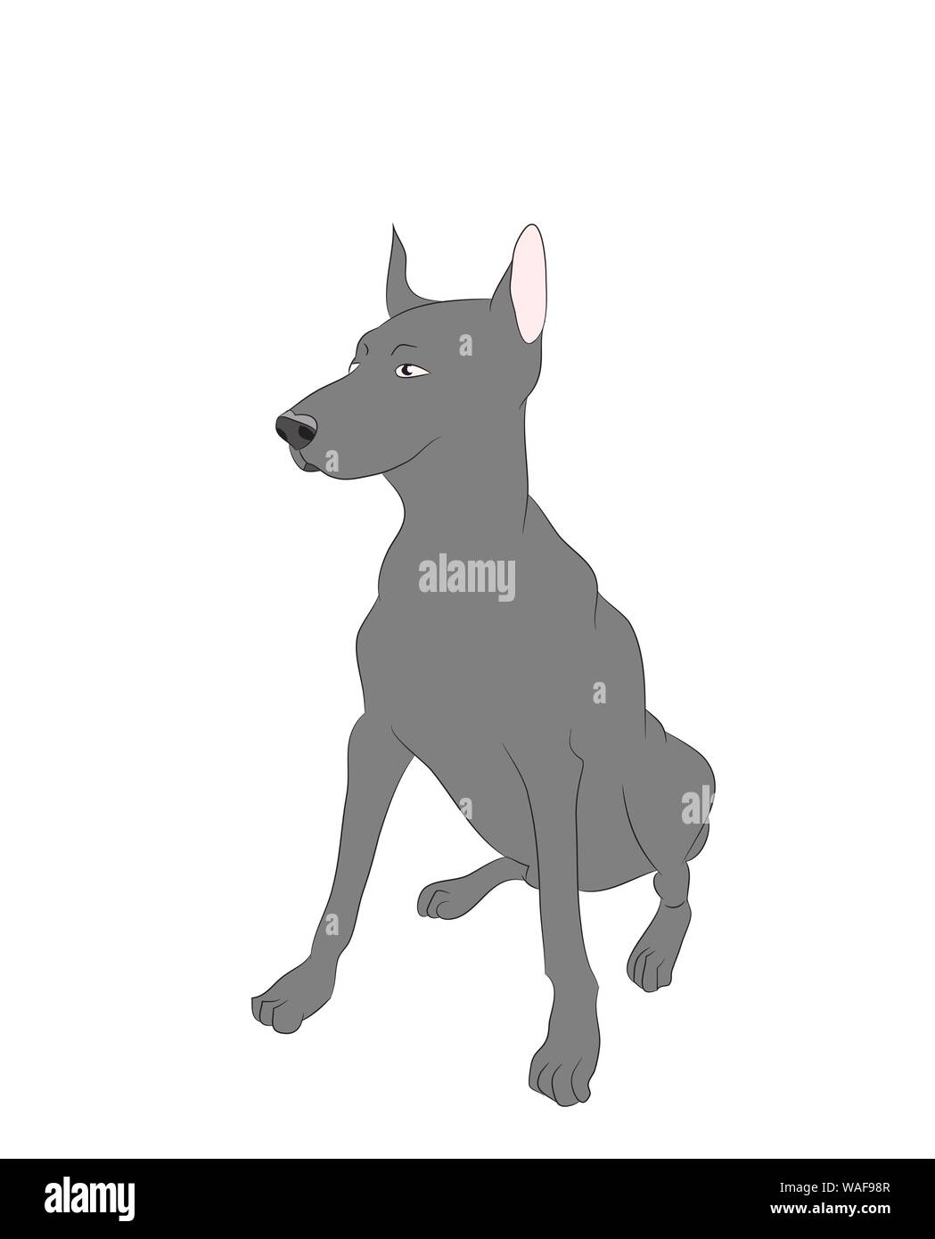 dog sitting color pattern, vector, white background Stock Vector Image ...