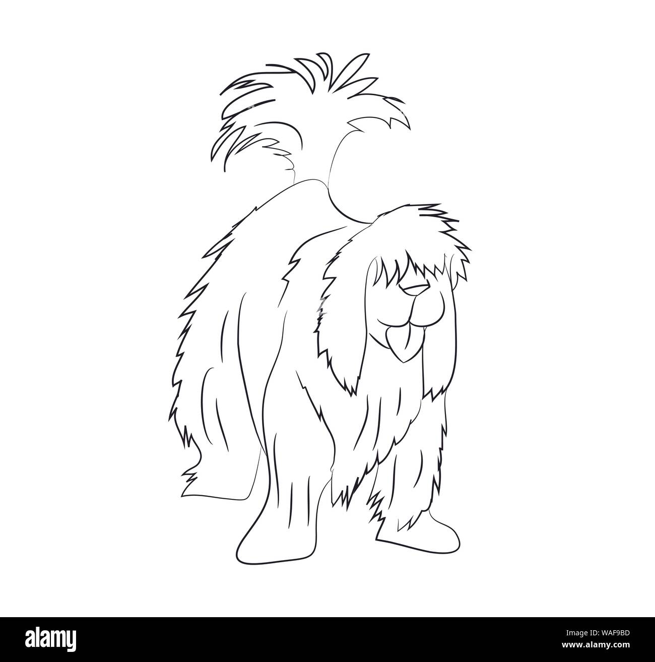dog stands lines, vector, white background, dog stands Stock Vector ...